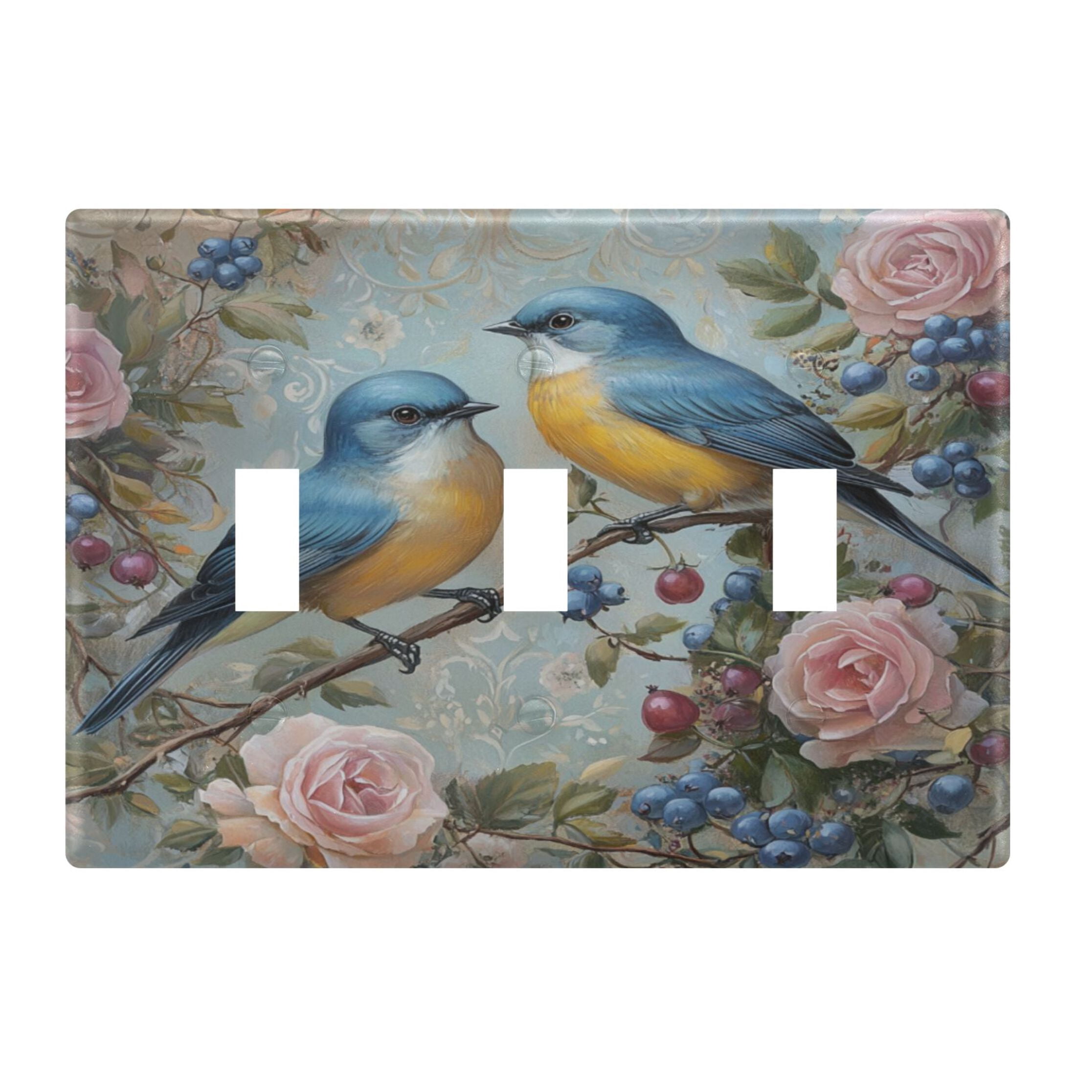 Birds Sitting on Roses Retro Valentine Light Switch Cover Electrical ...