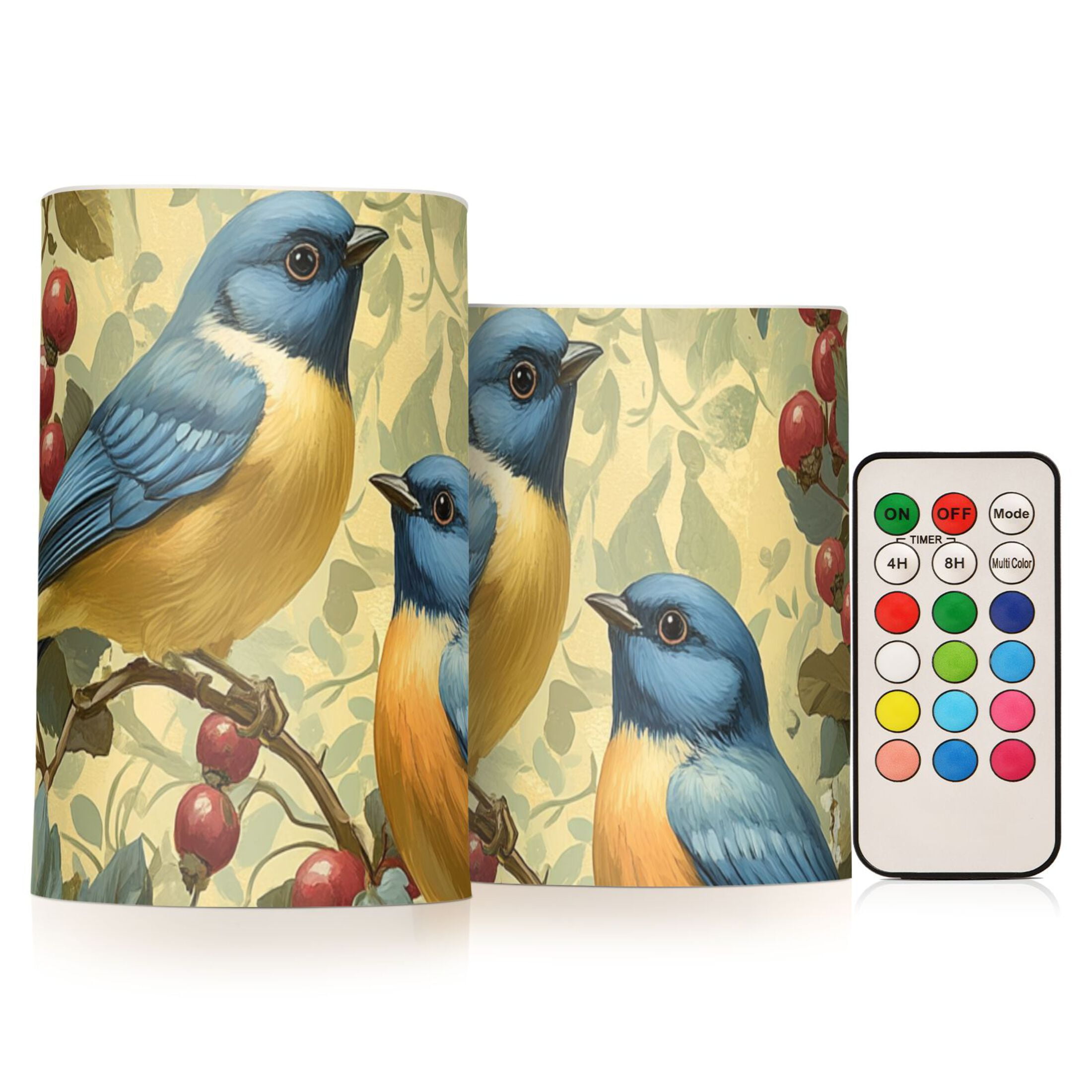 Birds Sitting on Top Of Roses Flickering Flameless Candles LED Tealight ...