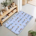 Birds Sparrows on Cables Rectangle Rug 2'x3' White Snow Points Washable ...
