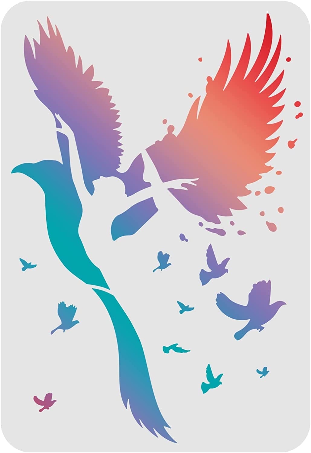 Birds Stencils Template 8.3x11.7inch Plastic Dancing Girl Drawing ...