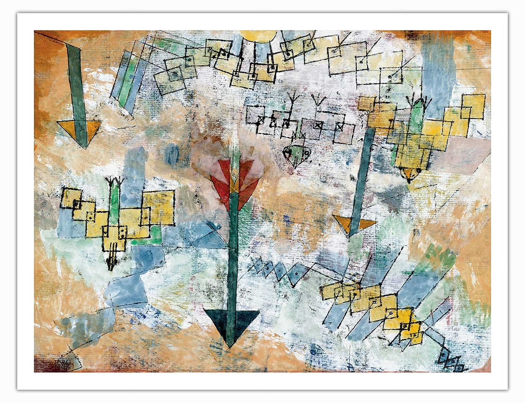 Birds Swooping Down and Arrows - From an Original Cubism Abstract ...