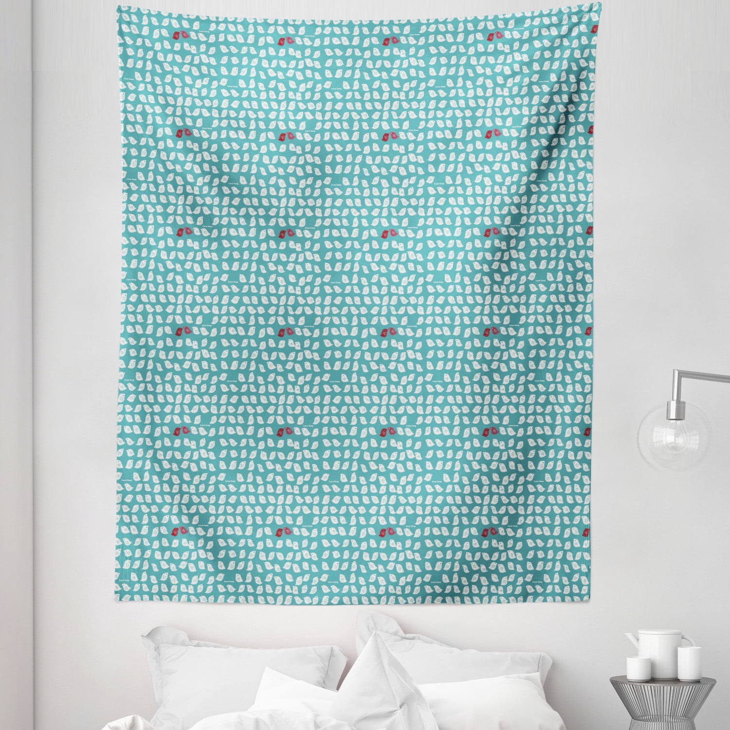 Birds Tapestry, Snippet Style Connivent Pieces of Sparrows Birds with ...