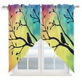 Birds on Tree Swag Curtain Valance for Window 2 Panels Gradient ...
