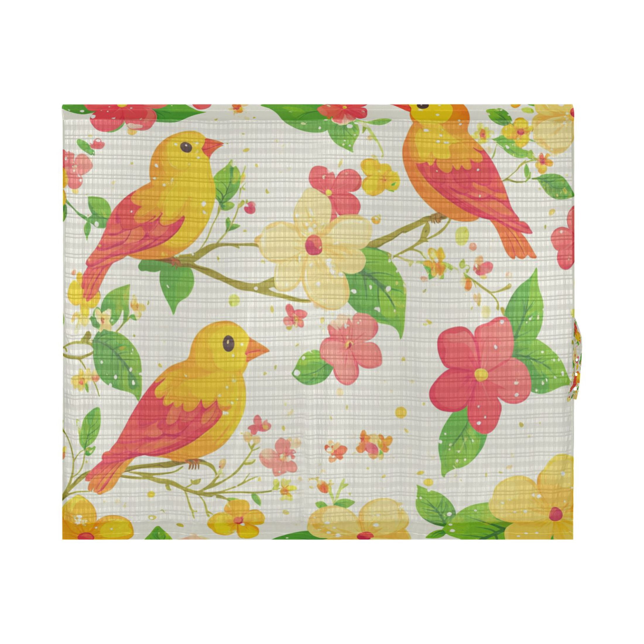Birds Vivid Perch Door Panels 25x72in Breathable Mesh Privacy UV ...