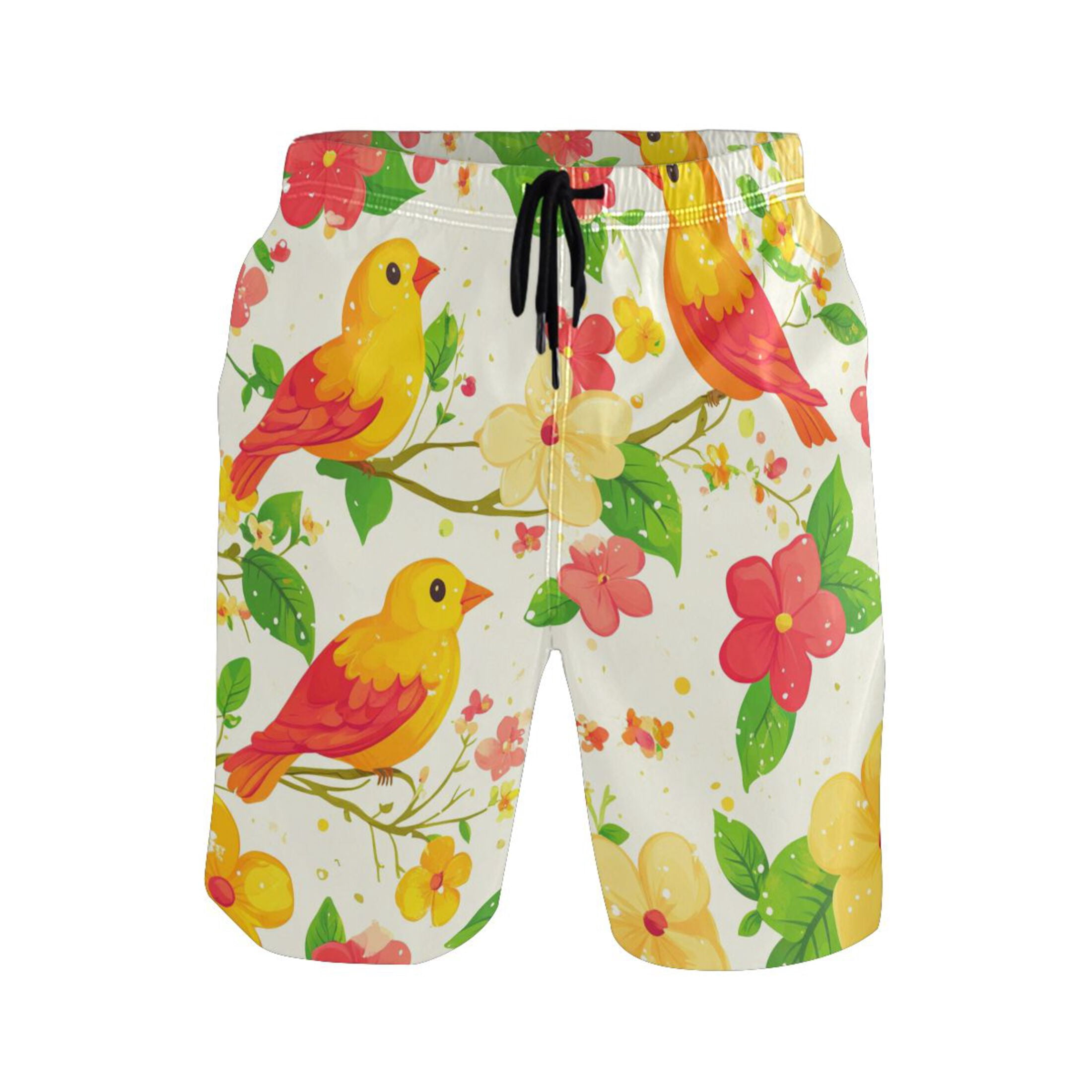 Birds Vivid Perch Mens Swim Trunks Quick Dry Board Shorts Breathable ...