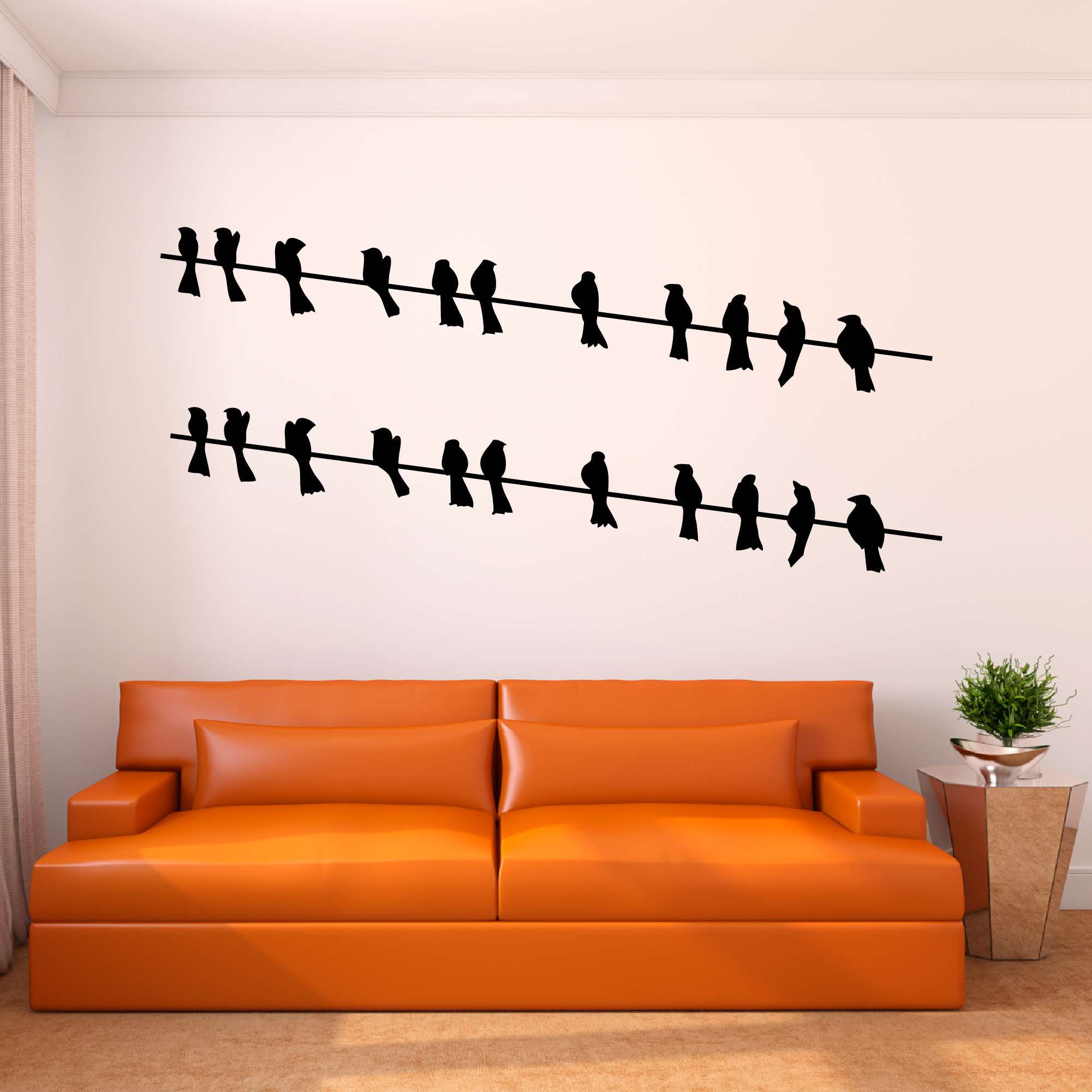 Birds Wall Decal Birds Silhouette Nursery Kids Room Vinyl Art Joyful ...