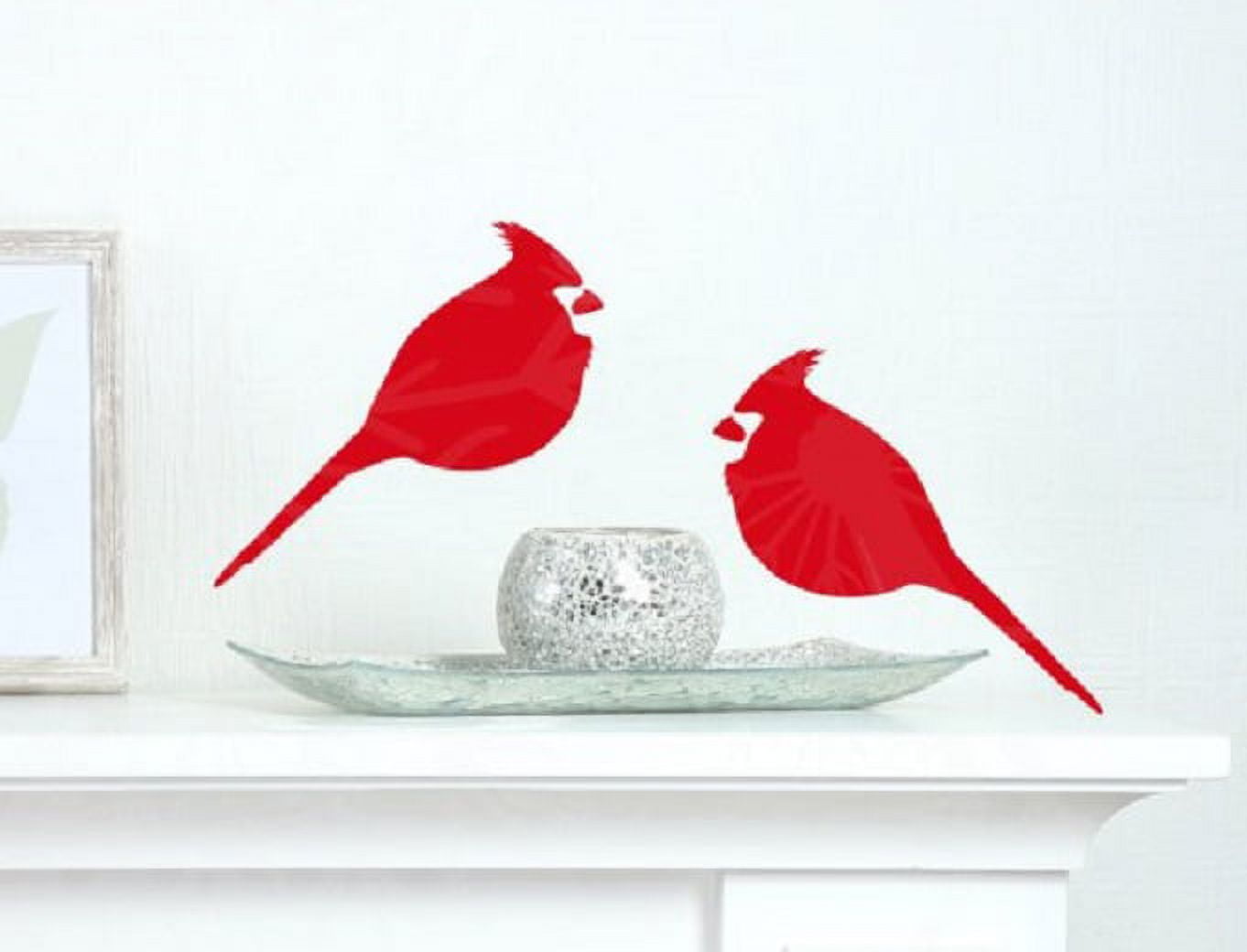 Birds Wall Decals Cardinal Vinyl Sticker Winter Christmas Wall Decor ...