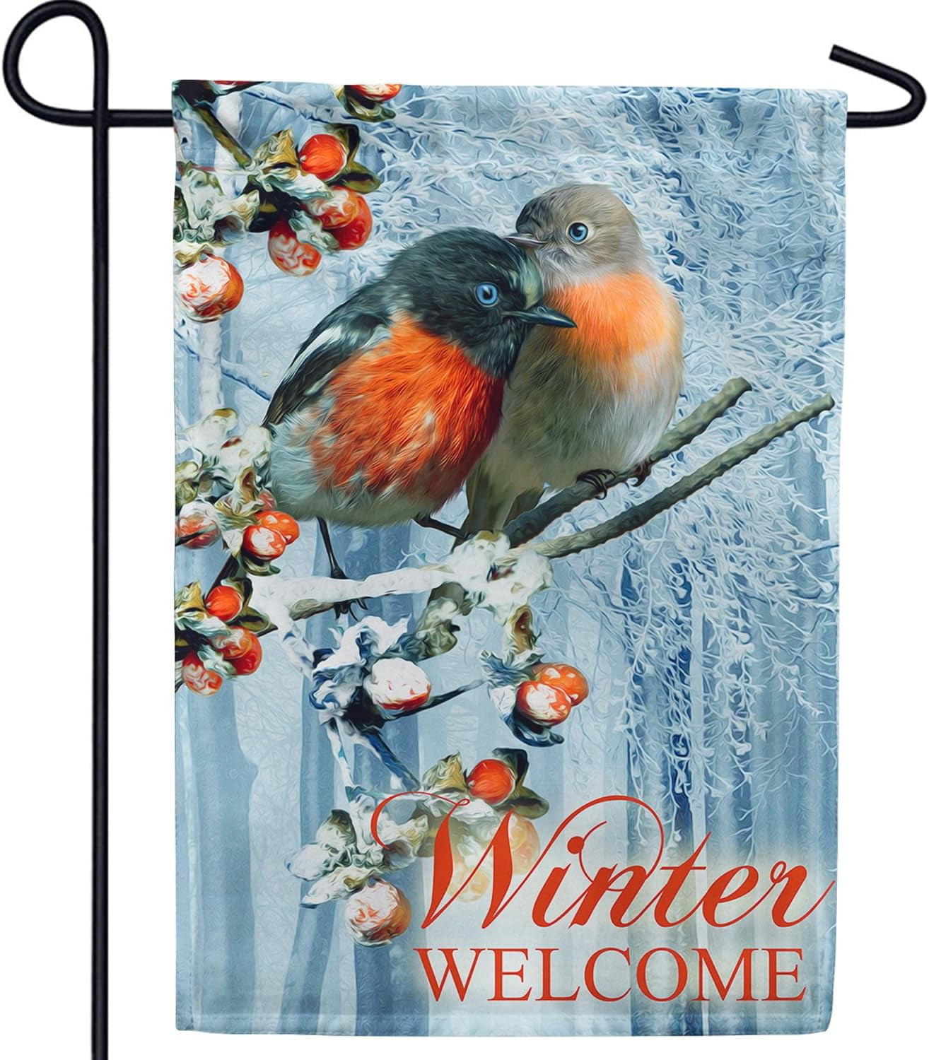 Birds Winter Welcome Garden Flag 12.5 x18 inch y Forest Pine Trees ...