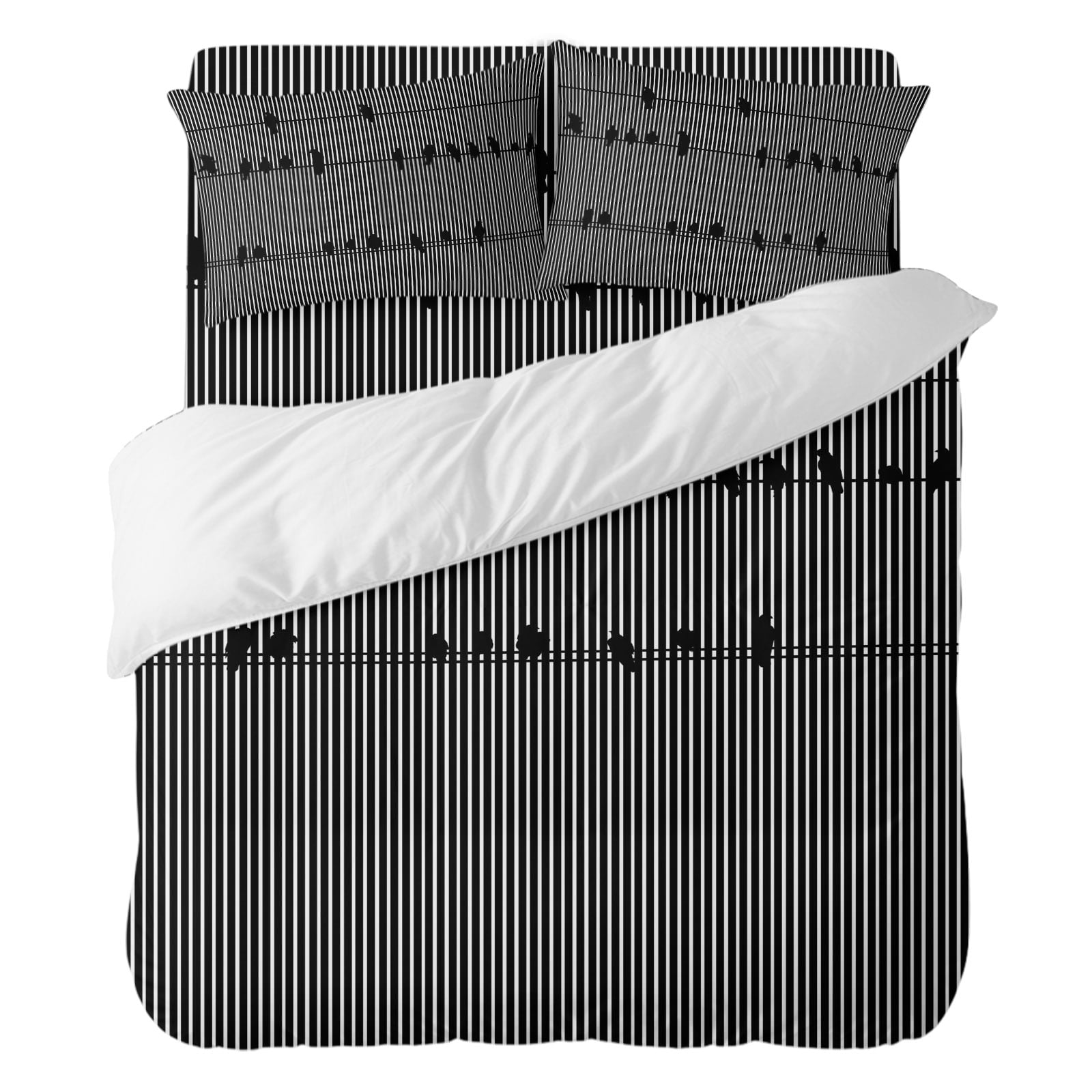 Birds on Wire Bedding Duvet Cover Set California King Size 4 Pieces ...