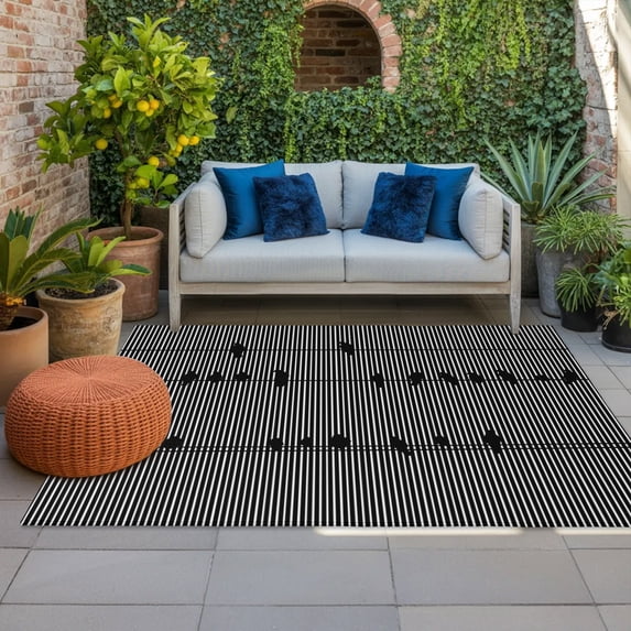 Birds on Wire Indoor Outdoor Rugs 6x9 Ft, Modern Minimalist Orange Gray ...
