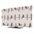 Birds on the Wire Purple Grey Burlap Background TV Dust Cover 55 Inch ...