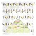 Birds on the Wire Yellow Grey Orange Sheer Curtains Swag Valances for ...