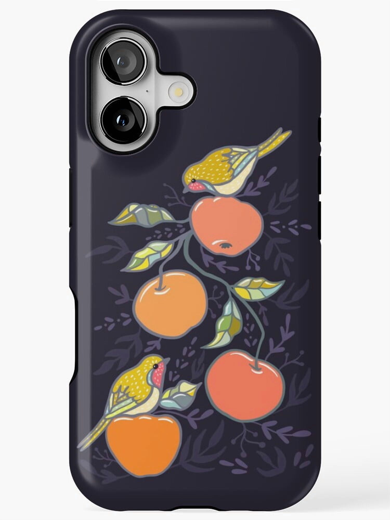 Birds and Apples Vintage Art Phone Case for iPhone 11 12 13 14 15 16 17 ...