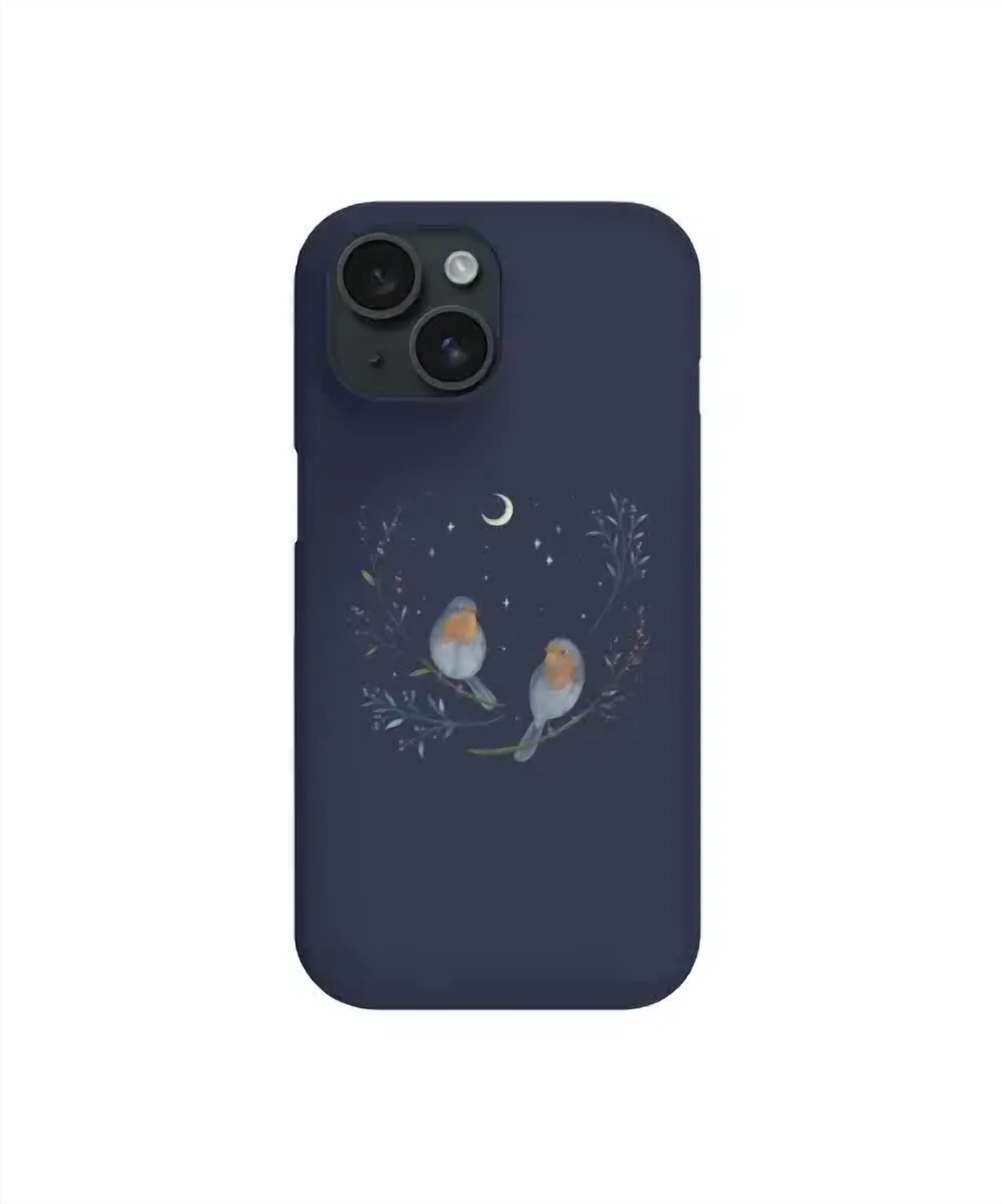 Birds and Berries Nature Botanical Art Phone Case for iPhone 16 15 14 ...