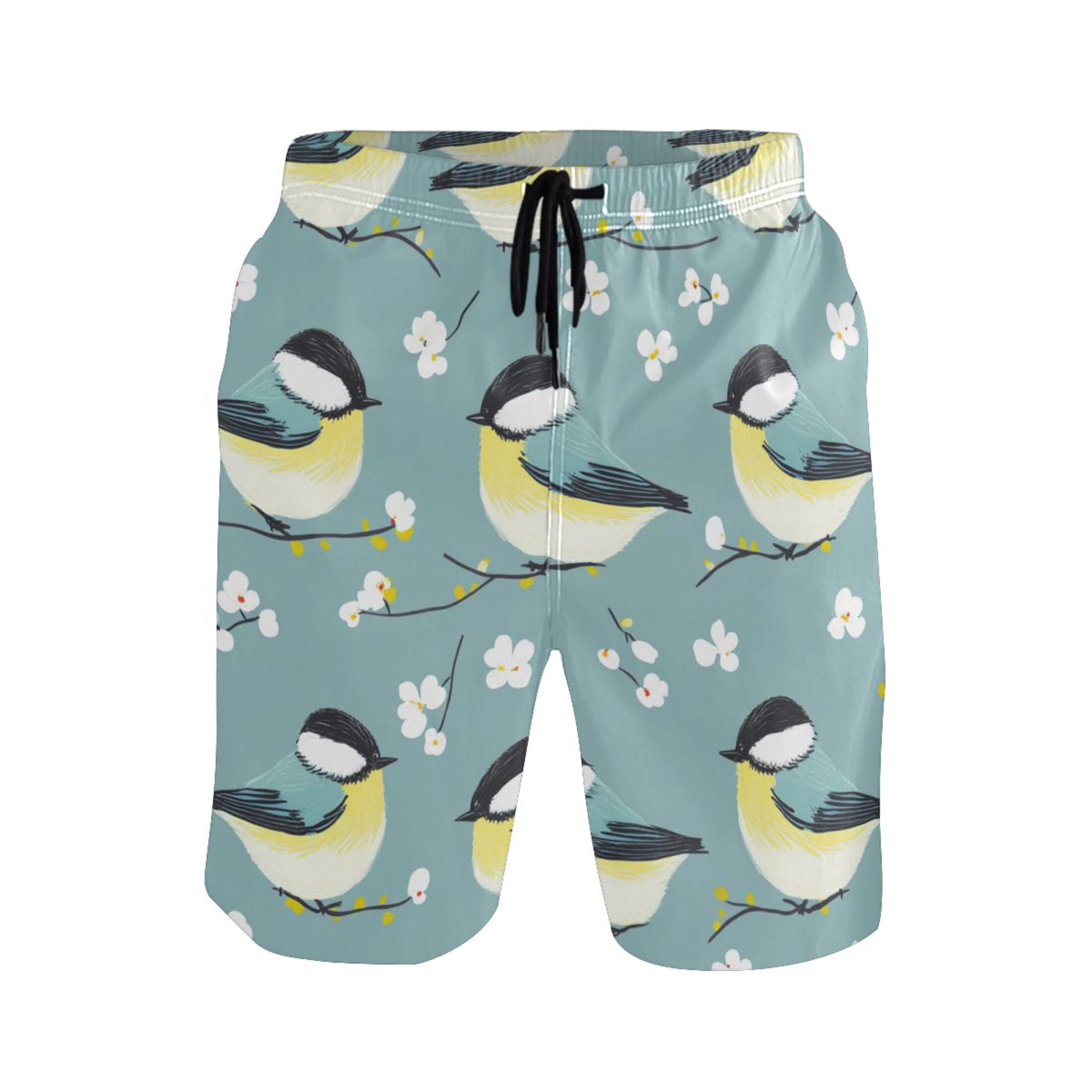 Birds and Blooms Mens Swim Trunks Quick Dry Board Shorts Breathable Fit ...