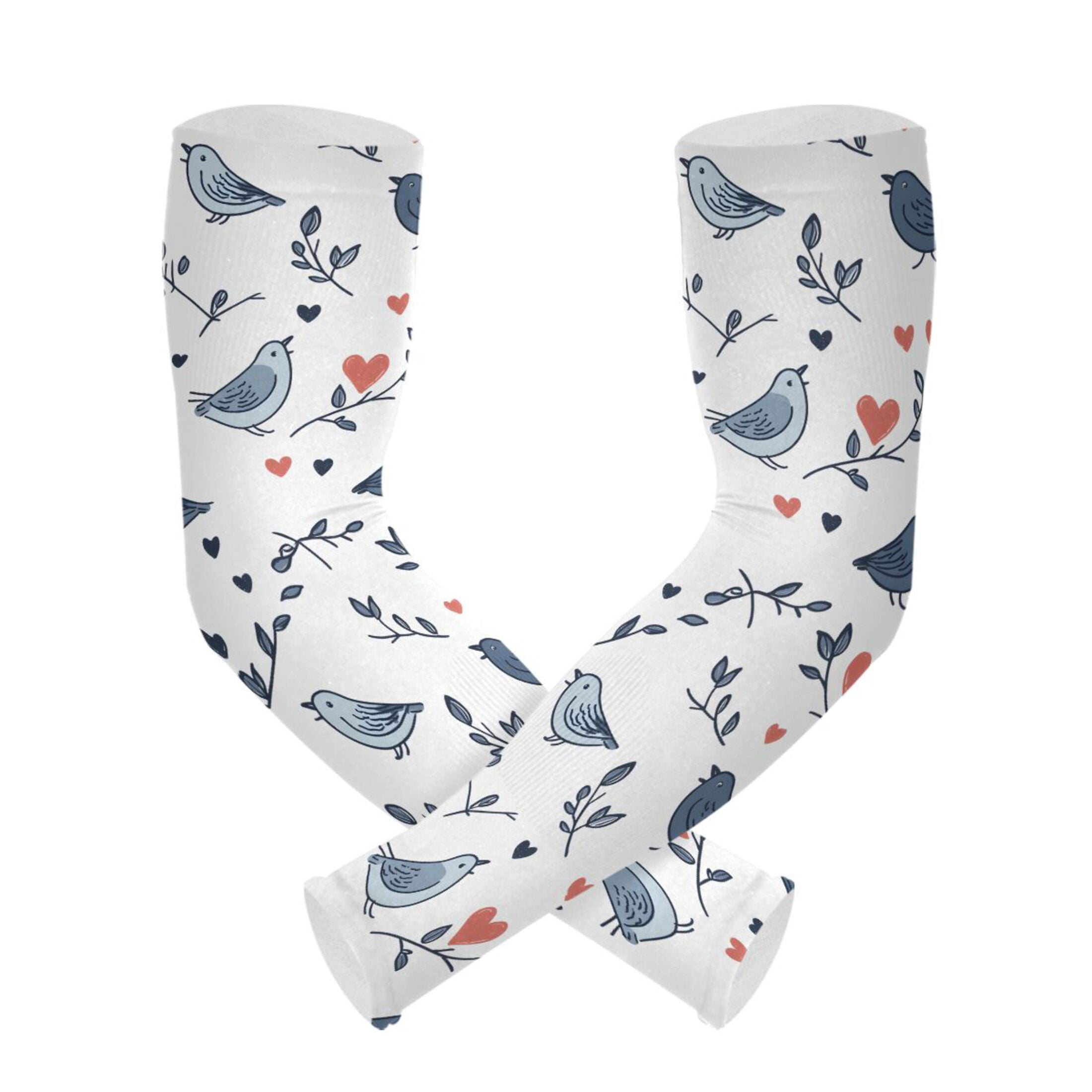 Birds and Branches Pattern UV Protection Cooling Arm Sleeves ...