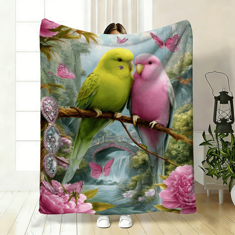 Birds and Butterflies HD Print Flannel Blanket. Soft and Warm for ...