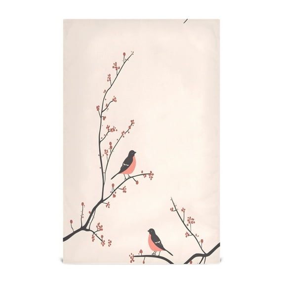 Birds and Flowers Design Kitchen Towels Dishcloth Decorative Waffle ...