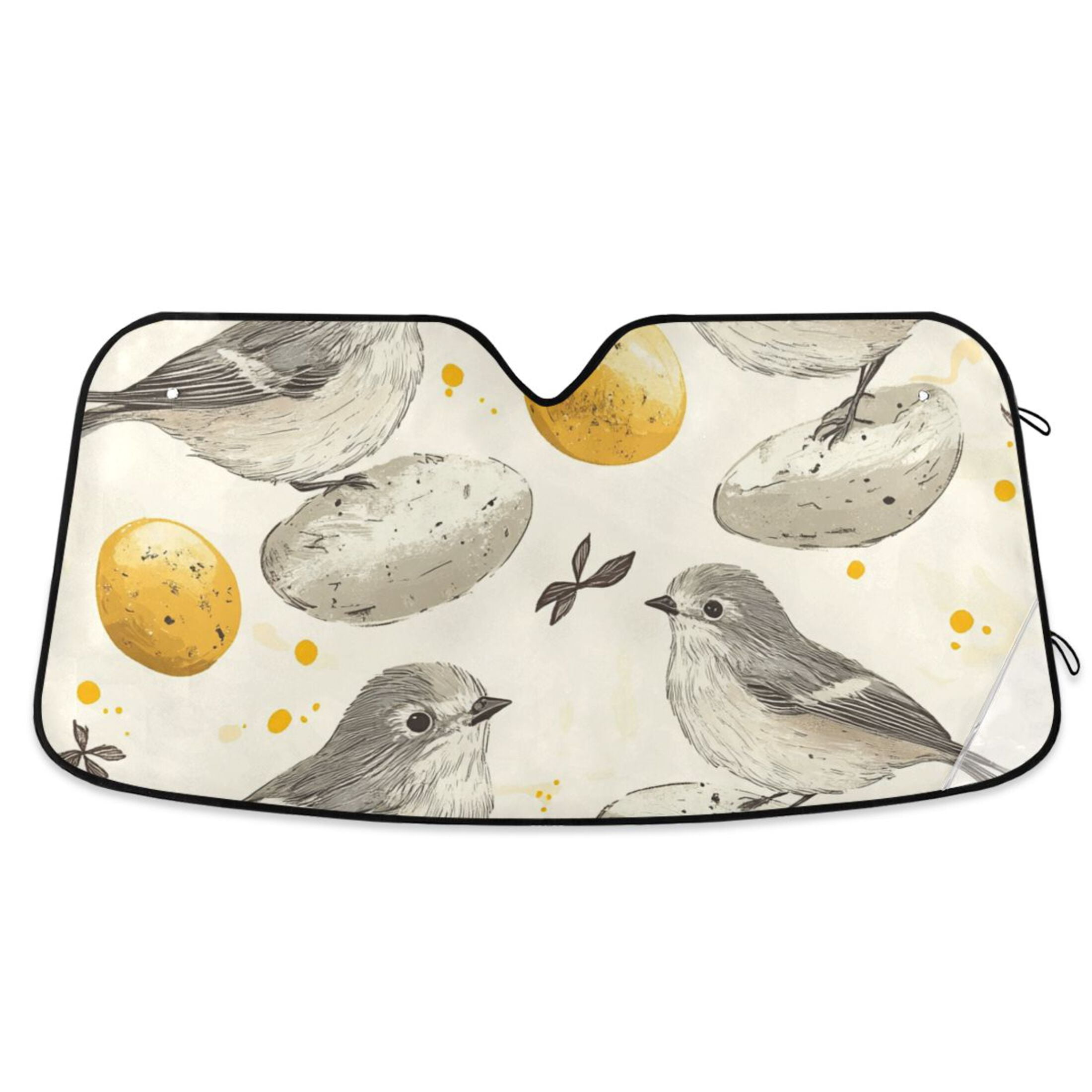 Birds and Gold Egg Car Windshield Sun Shade Reflector Sunshade Foldable ...