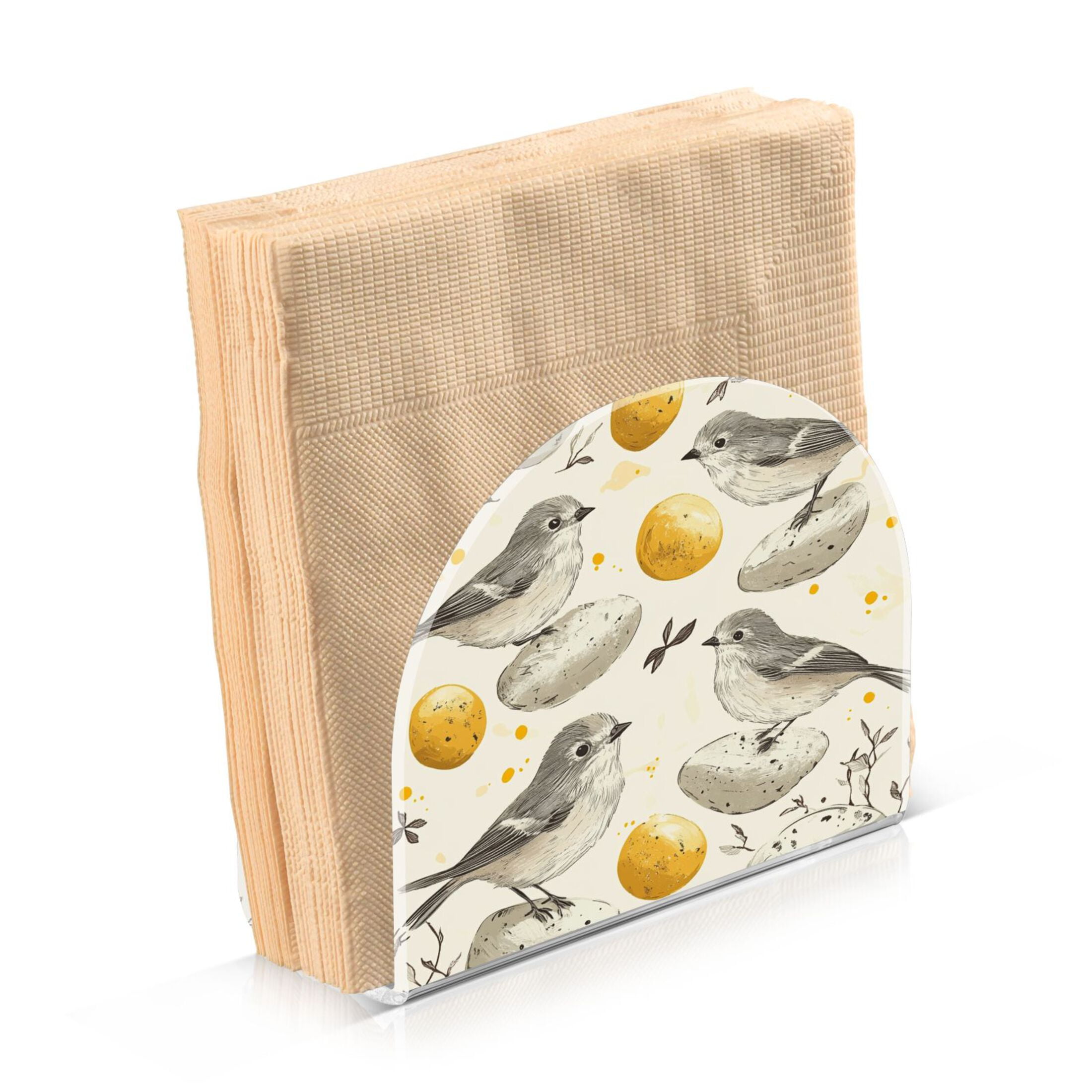 Birds and Gold Egg Napkin Holders for Tables Napkin Stand Paper Holder ...