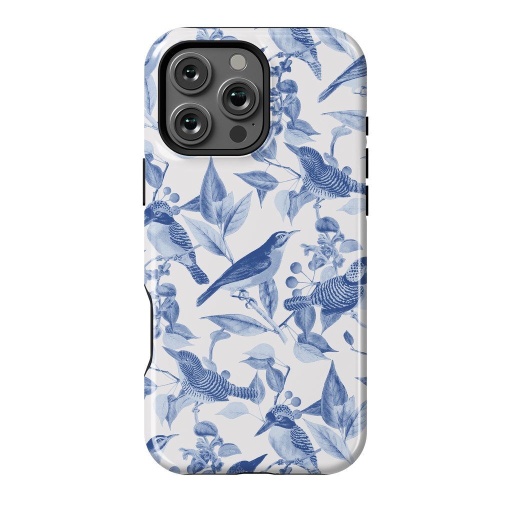 Birds and Leaves Chinoiserie Art Phone Case for iPhone 16 15 14 13 12 ...