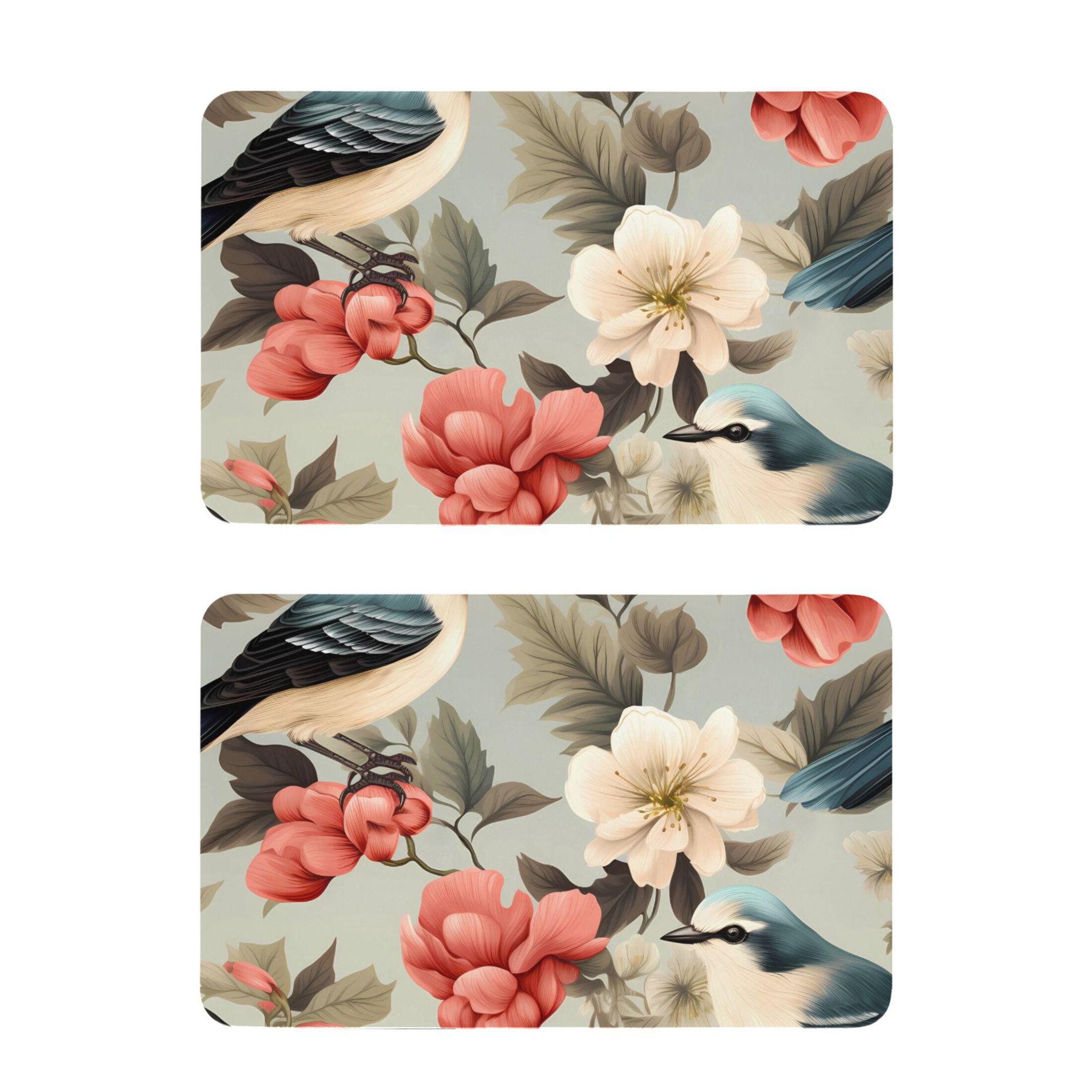 Birds and Lily Flowers Fridge Magnets Sticker Refrigerator Magnetic ...