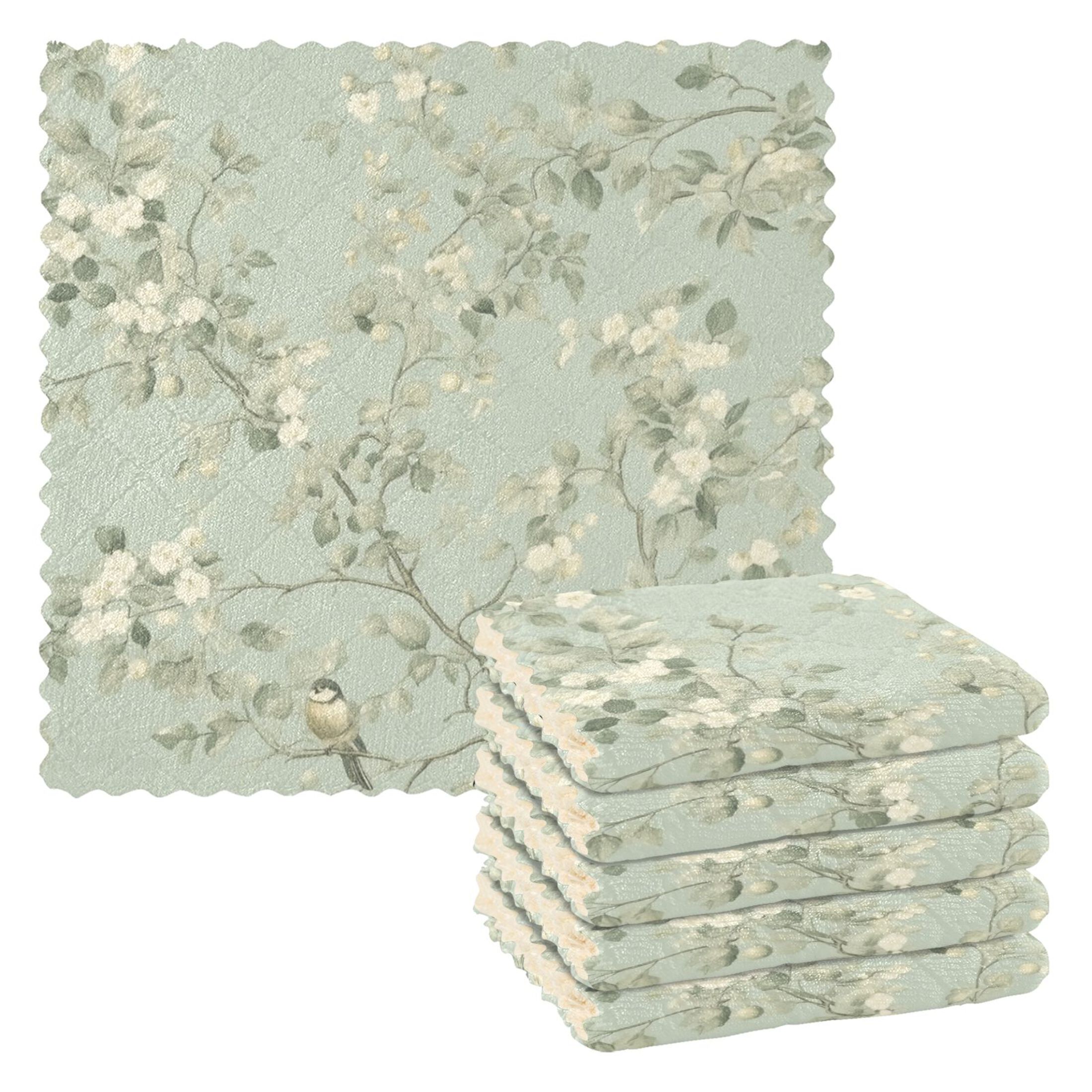 Birds in Bloom 6 Pack Kitchen Cleaning Cloths 11'' x 11'', Super ...