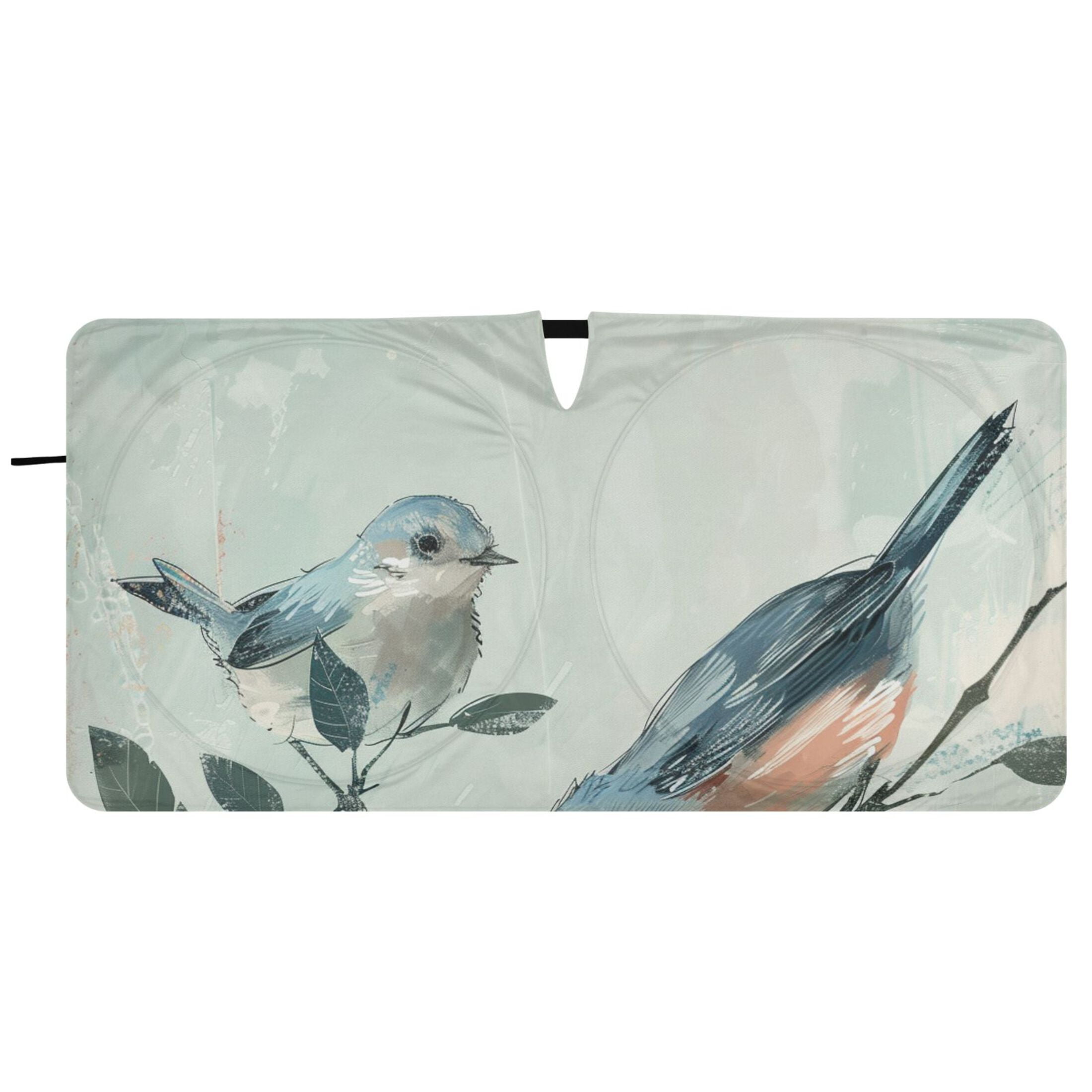 Birds in Leaves Car Windshield Sun Shade Foldable Front Window Shades ...