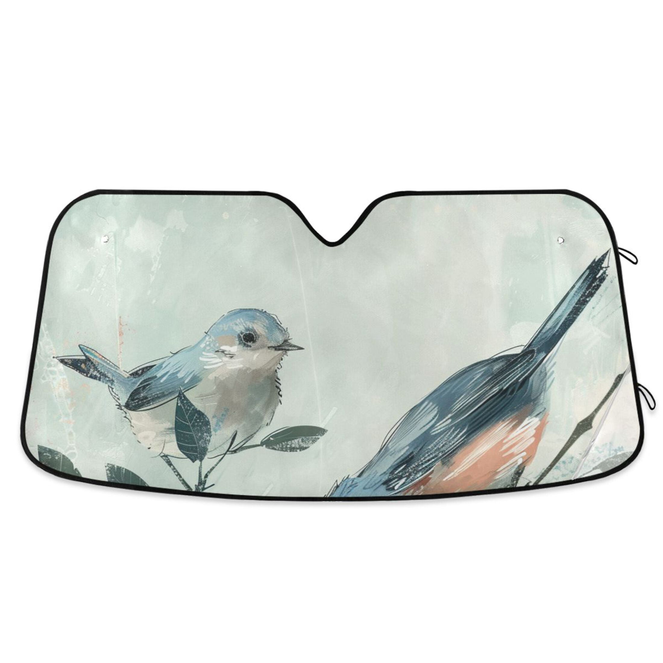 Birds in Leaves Car Windshield Sun Shade Reflector Sunshade Foldable ...