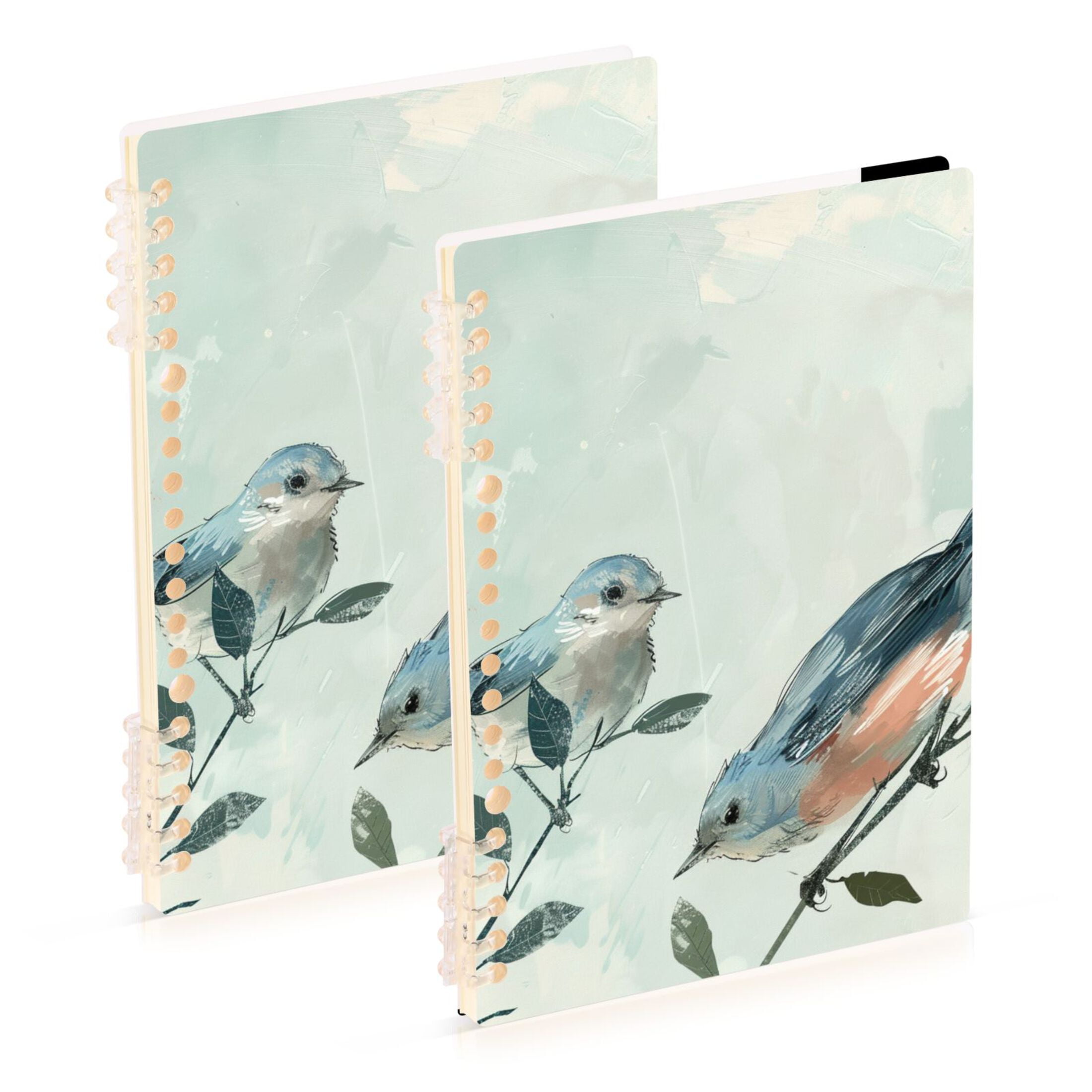 Birds in Leaves Ring Binder Notebook Journey Note Diary College Ruled ...
