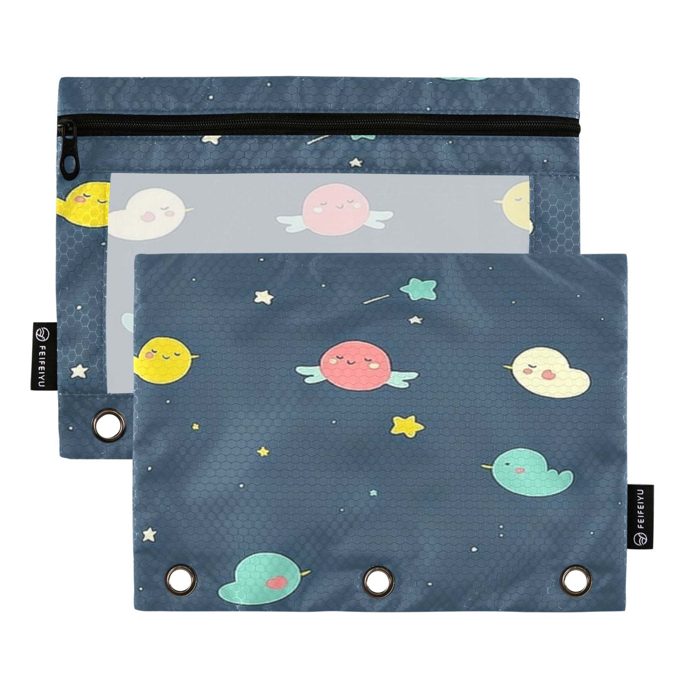 Birds in The Night Sky 9.8x7.1in Water Resistant Binder Pouch, 3-Ring ...