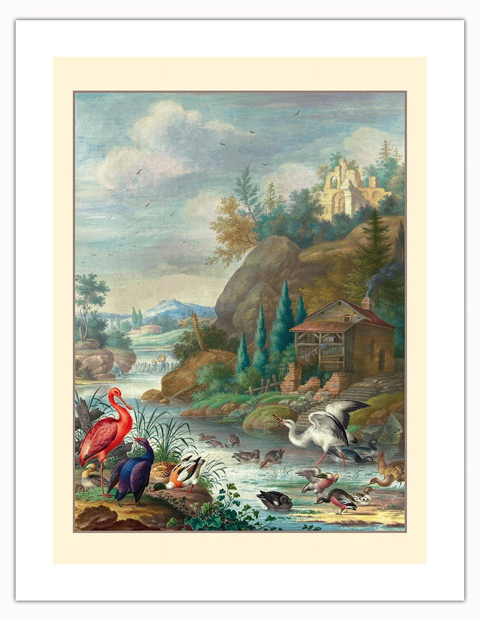 Birds near a Mountain Stream - Vintage Illustration by Herman ...