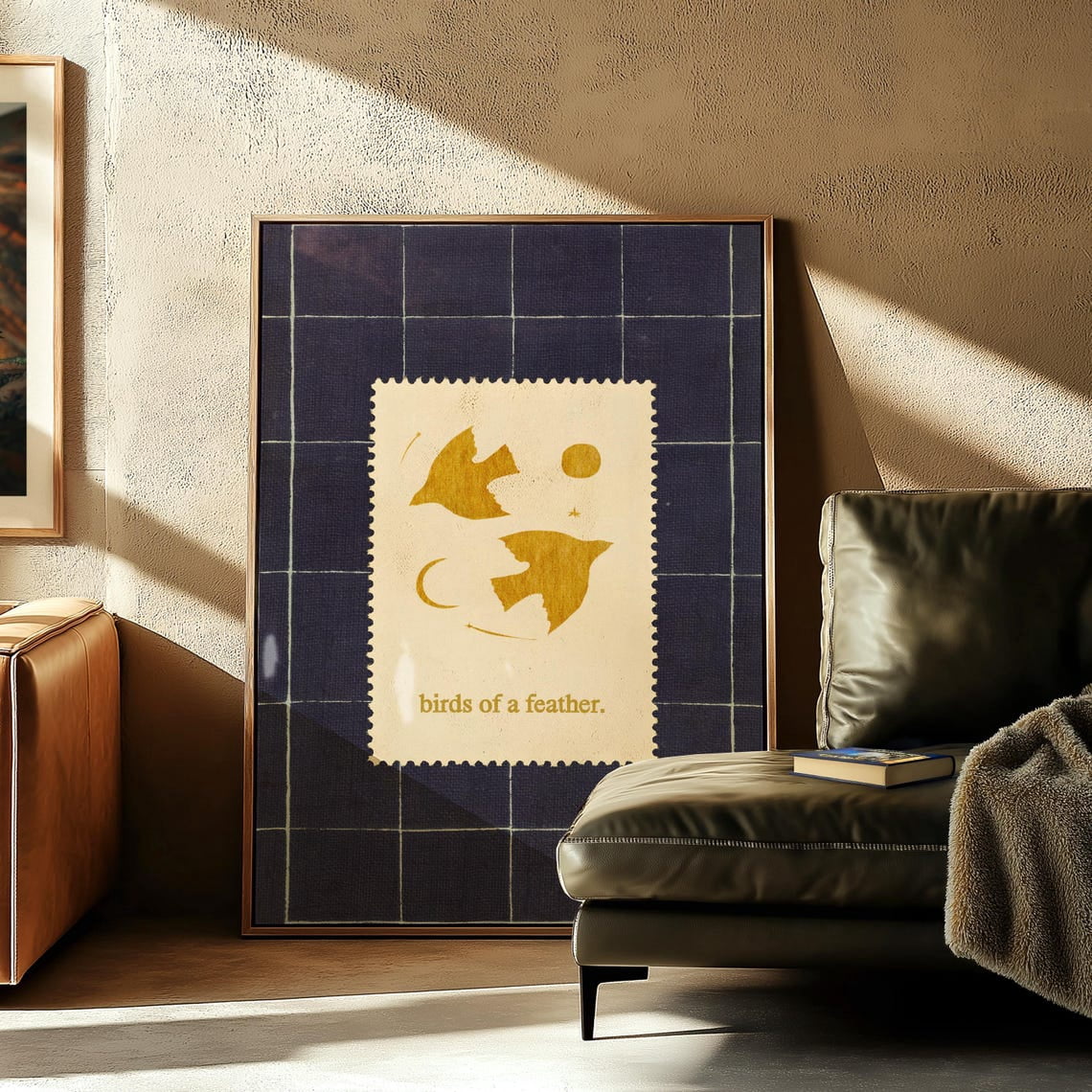 Birds of a Feather Vintage Tile Wall Art, Unframed Canvas Size 12x18 ...