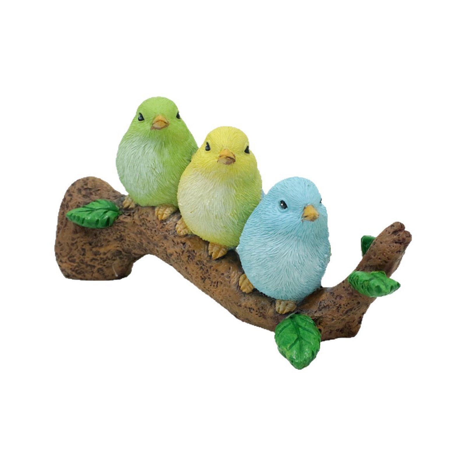 Birds on Branch Garden Peeker Tree Hugger Colorful Resin Birds Statues ...
