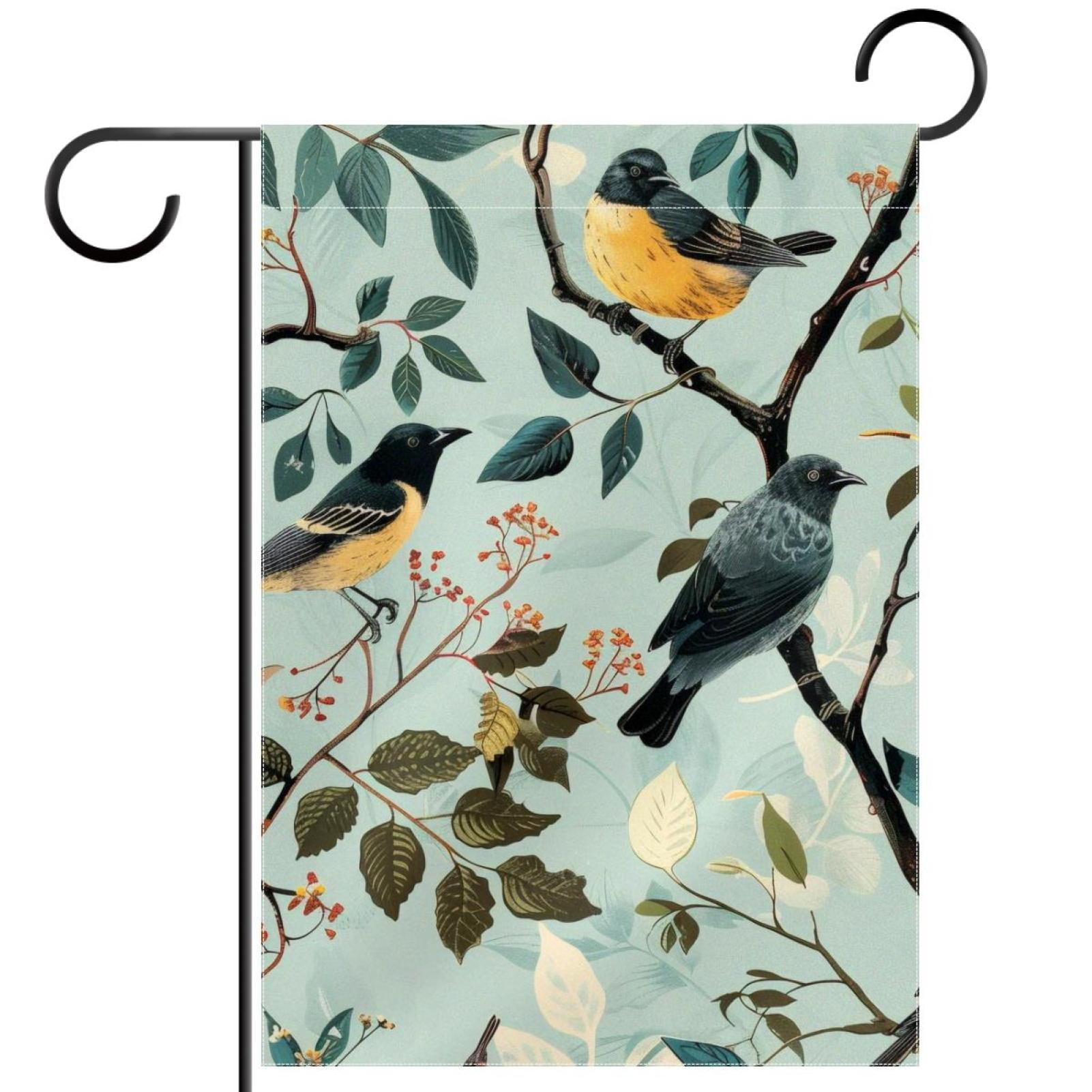 Birds on Branch Welcome Garden Flags, 12 x 18 Inch Double Sided Outdoor ...