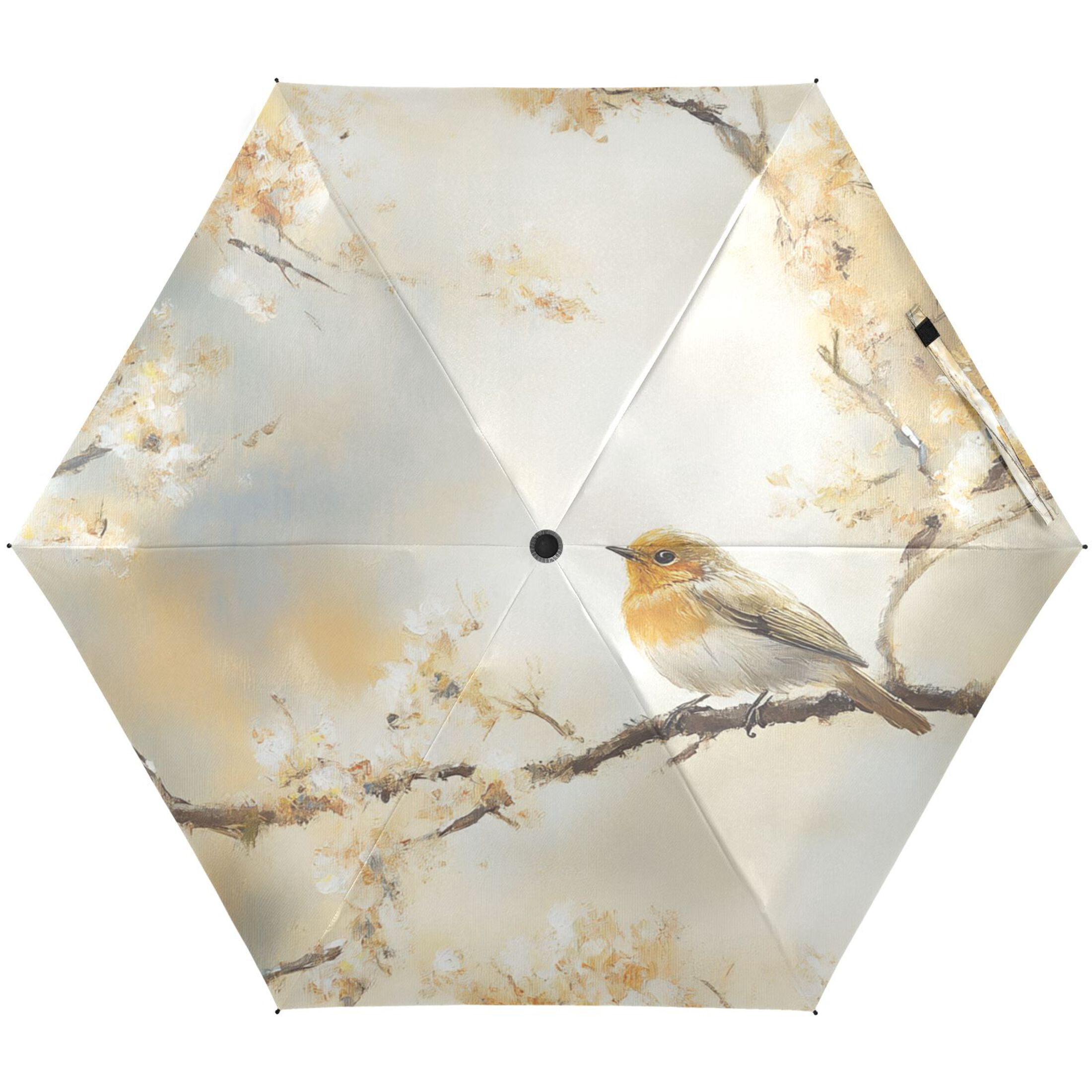 Birds on Branches Umbrellas for Sun Auto Open Close UV50+ Waterproof 5 ...