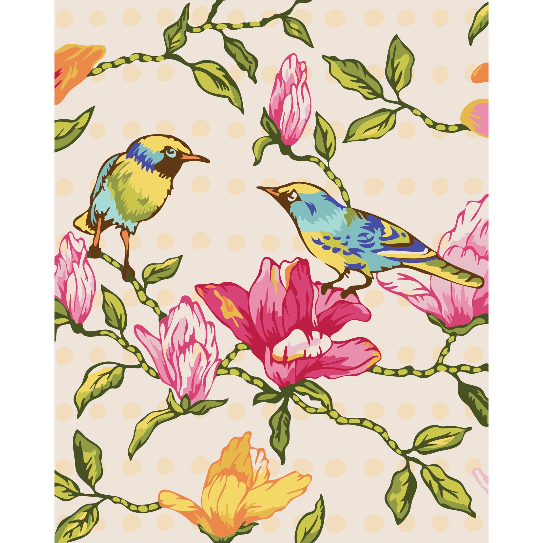 Birds on Flowers Paint-by-Number Kit by Artist's Loft - Paint by ...