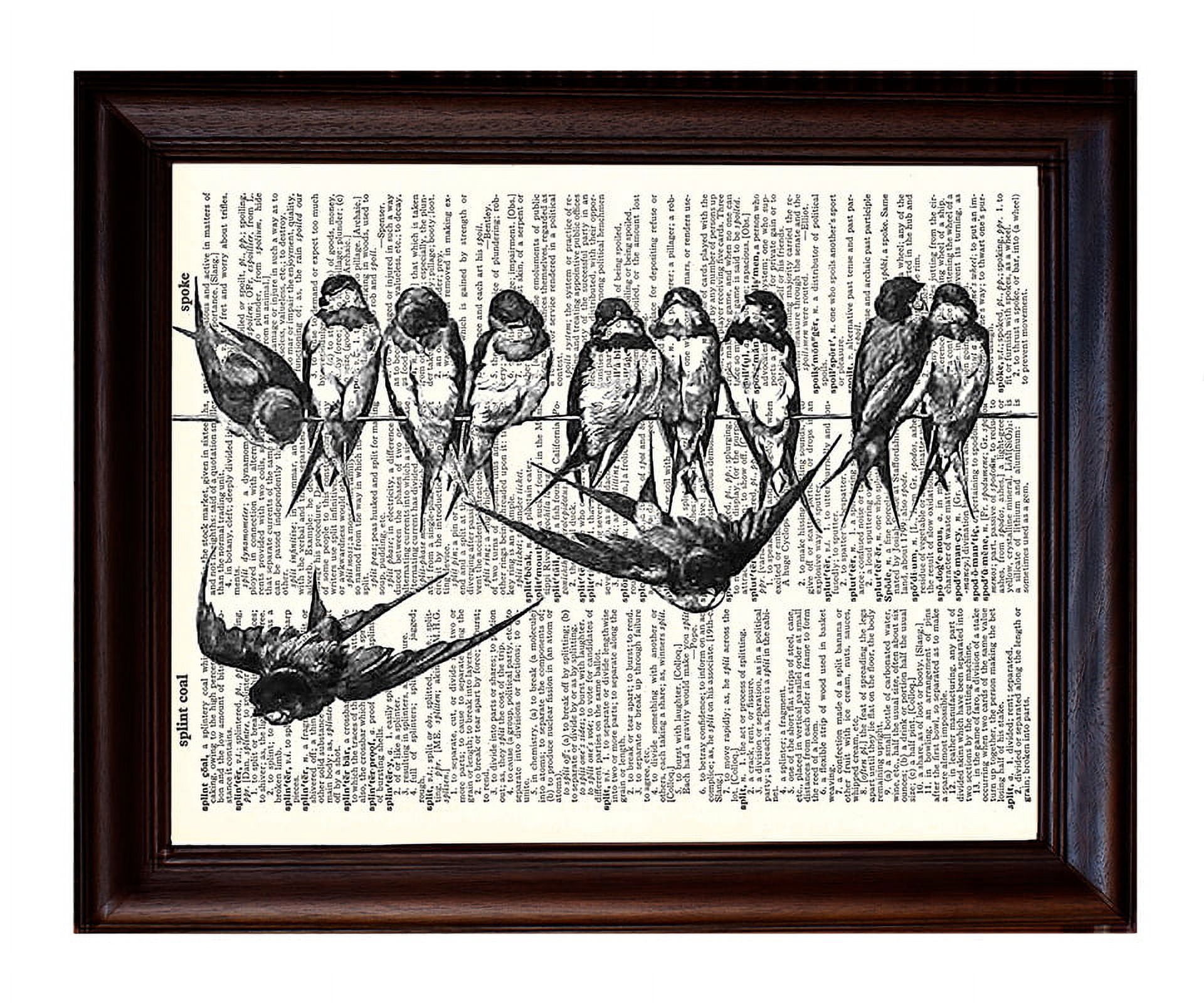 Birds on a Wire - Dictionary Art Print Printed On Authentic Vintage ...