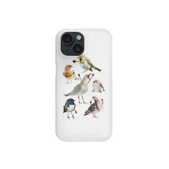 Birds with Arms Funny Animal Meme Art Phone Case for iPhone 16 15 14 13 ...
