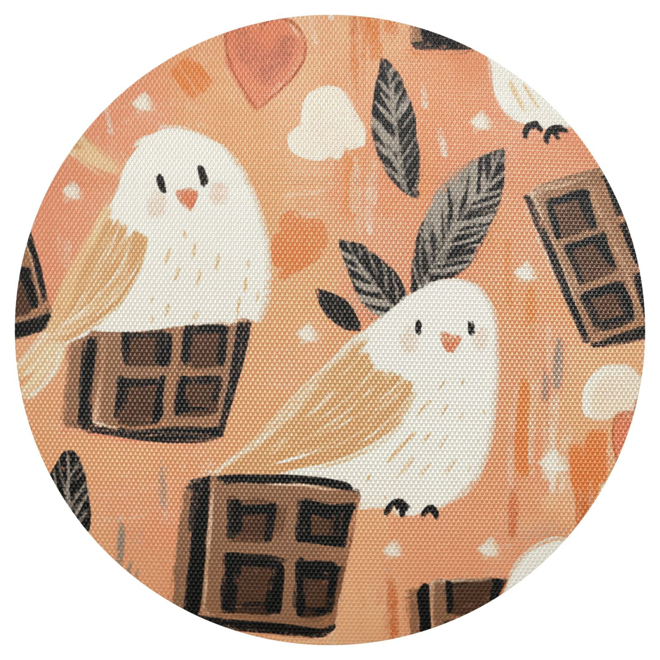 Birds with Chocolate Bars 4-Piece 15.4in Heat-Proof PVC Plate Mats ...
