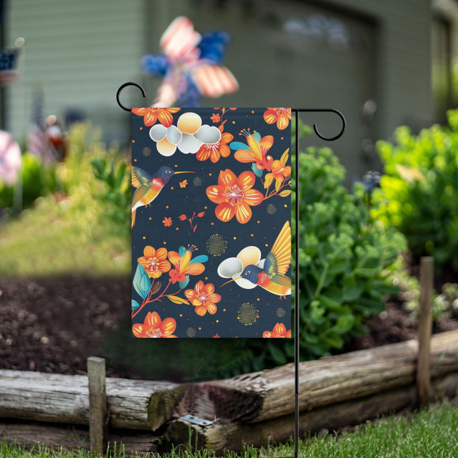 Birds with Flowers Garden Flag Double Sided Outdoor Banners for ...