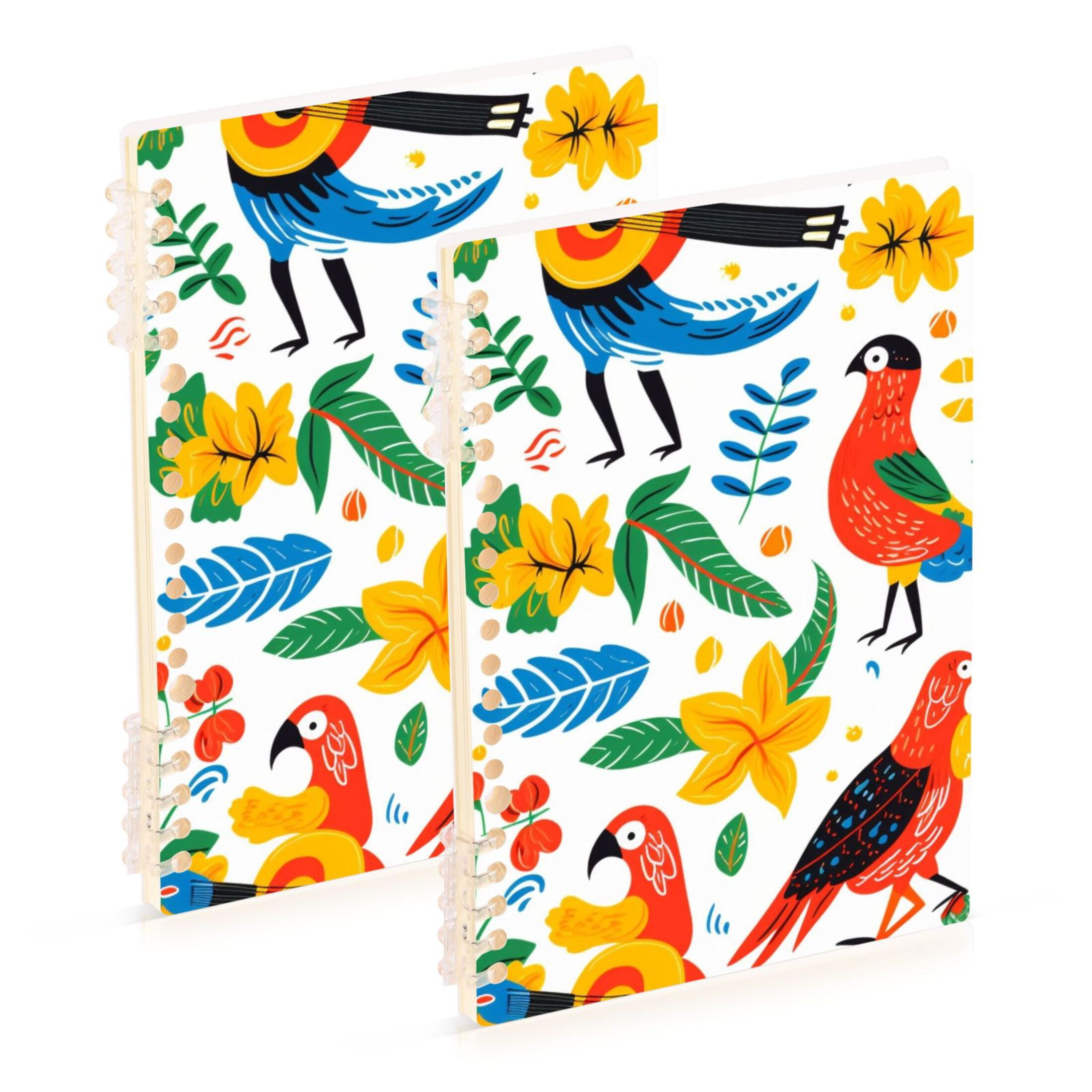 Birds with Flowers Leaves Ring Binder Notebook Journey Note Diary ...