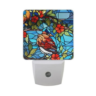 Gift Essentials Bluebird Night Light Stained Glass Nightlight ...