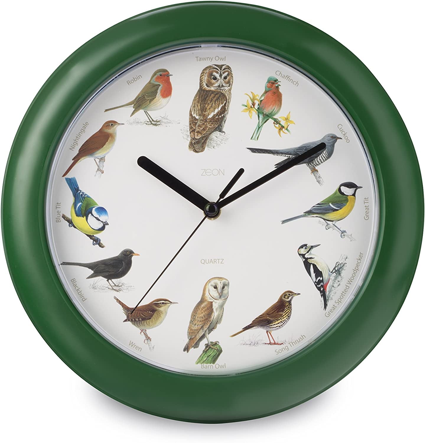 Birdsong Wall Clock, Green, 24 x 24 x 1 cm - Walmart.com