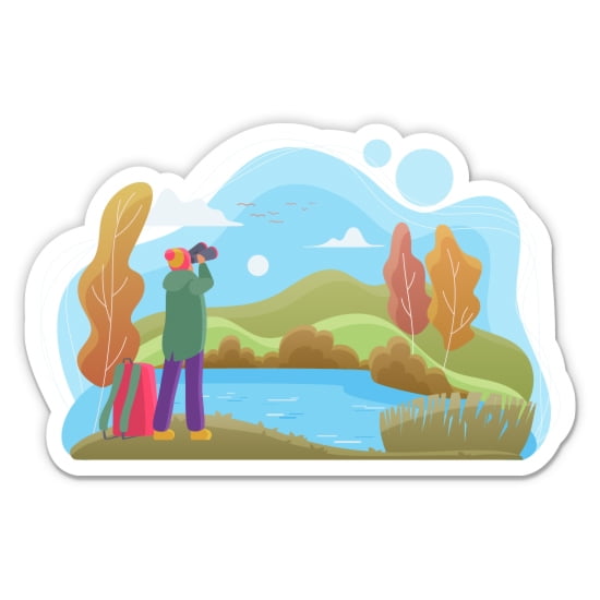 Birdwatching Bird Watching - 5" Vinyl Sticker - For Car Laptop I-Pad ...