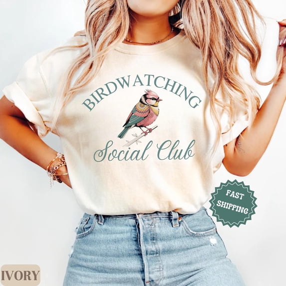 Birdwatching Club Shirt for Mom Floral Bird Tee Mother s Day Gift for ...