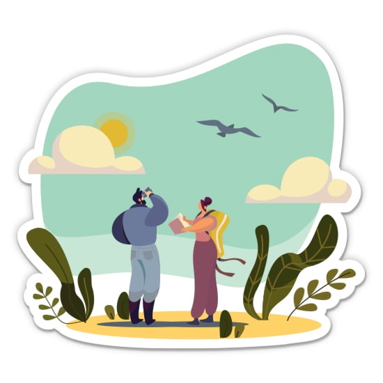 Birdwatching Nature Outdoor - 3" Vinyl Sticker - For Car Laptop Water ...