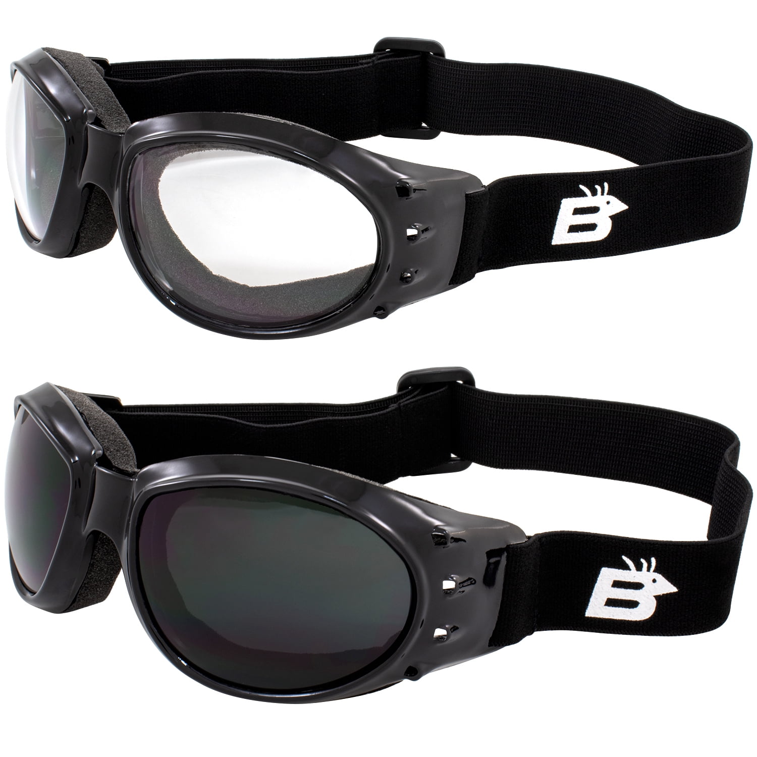 Birdz Eagle Red Baron Motorcycle Airsoft Goggles Clear & Super Dark Day ...