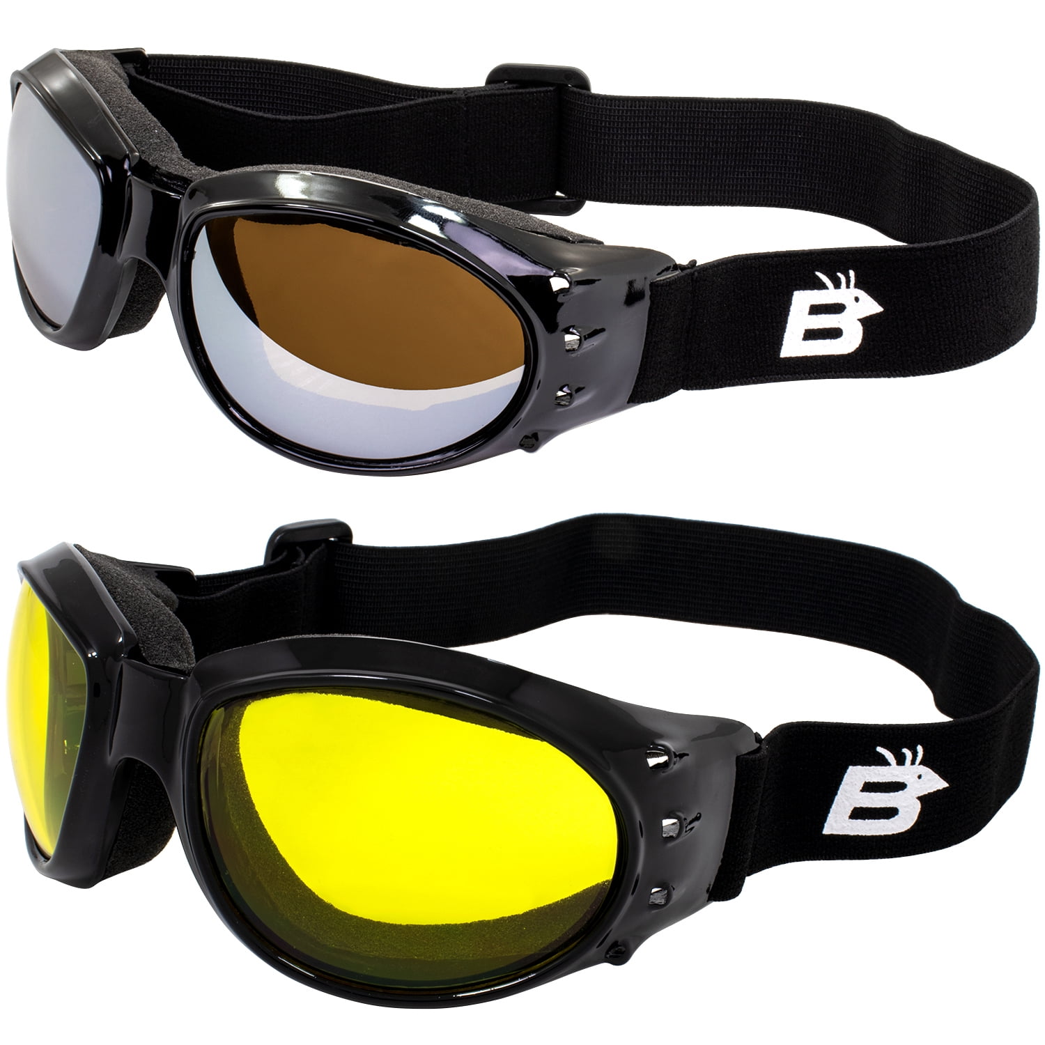 Birdz Eagle Red Baron style Motorcycle Padded Airsoft Goggles Yellow ...