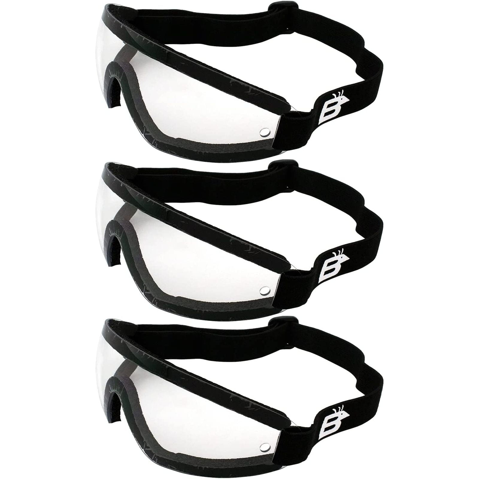 Birdz Eyewear 3 Clear Skydiving Goggles Anti-Fog Clear One Piece Lens - Walmart Business Supplies